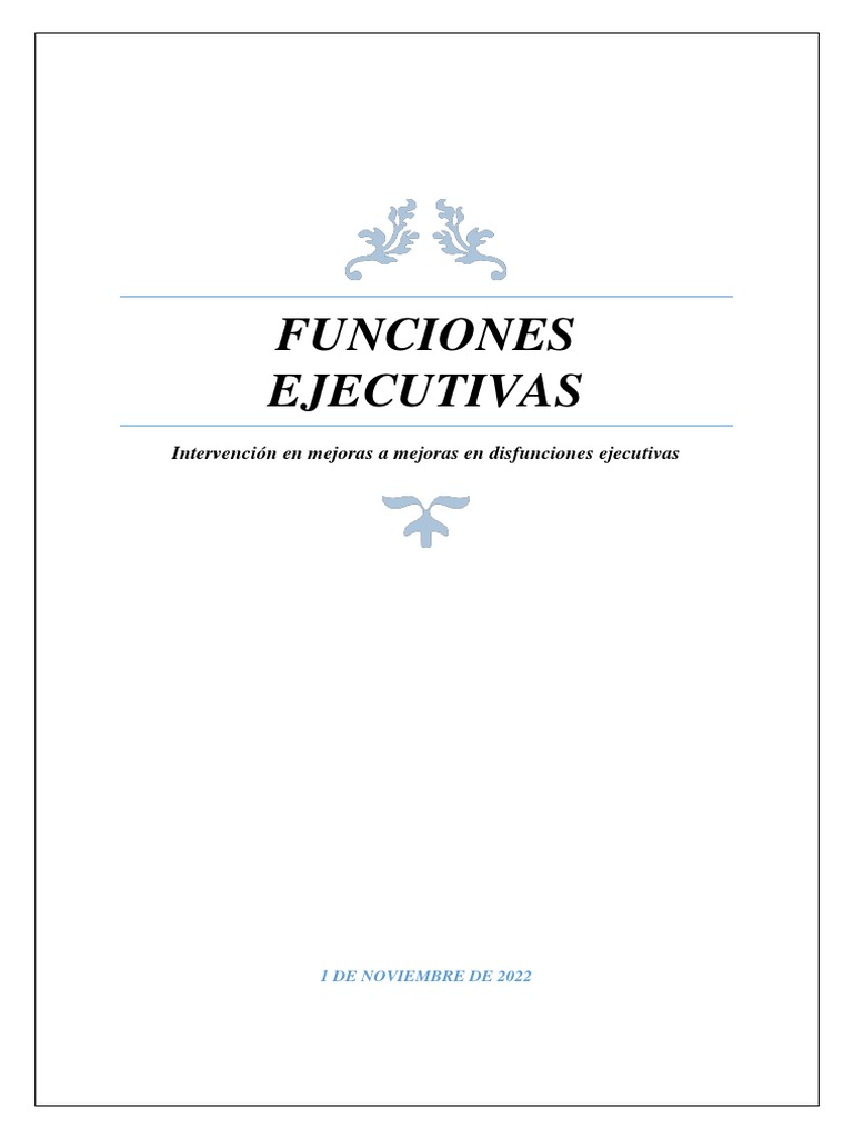 Funciones Ejecutivas | PDF