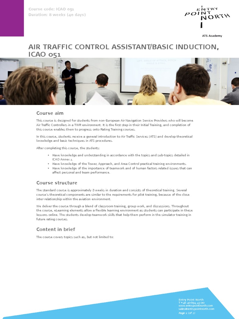 Air Traffic Control Assistant Basic Induction, Icao 051 ...