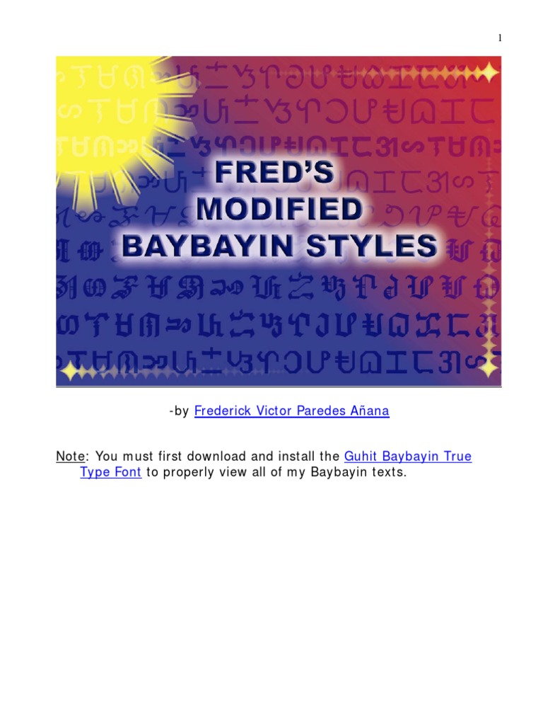 Fred's Modified Baybayin Styles | PDF | Ellipsis | Linguistics