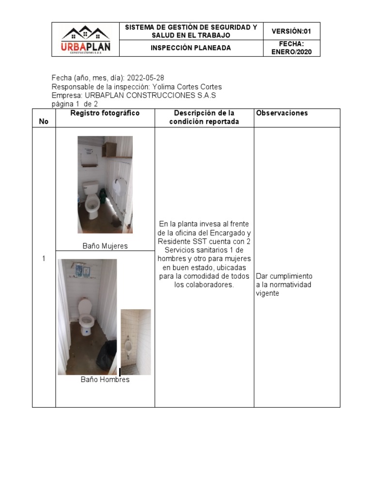 Formato Inspeccion Planea Servicios Sanitarios y Agua Potable | PDF ... Formato Inspeccion Planea Servicios Sanitarios y Agua Potable | PDF ...