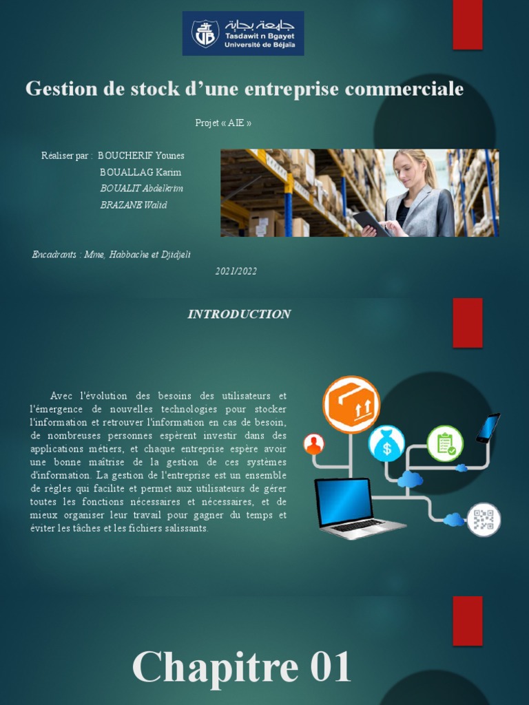 Gestion de Stock D'une Entreprise Commerciale: Projet AIE Réaliser Par ...