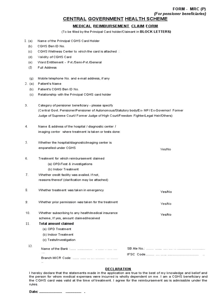 Medical Claim Form | PDF | Hospital | Affidavit
