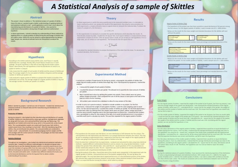 A Statistical Analysis of A Sample of Skittles | PDF | Statistics | Chi ...