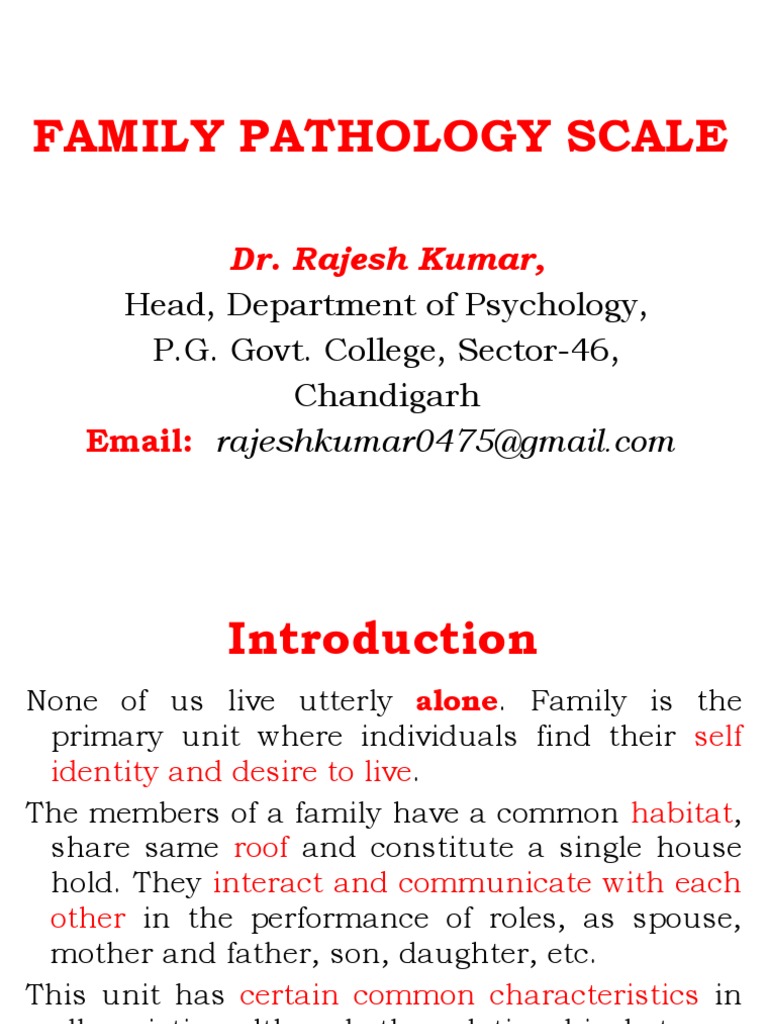 Family Pathology Scale | PDF | Mental Disorder | Family