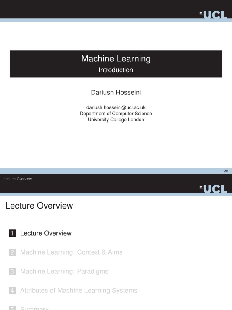 1 ML Introduction | PDF | Machine Learning | Statistical Classification