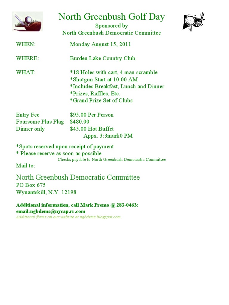 Golf Day 2011 Forms | PDF | Sports & Recreation