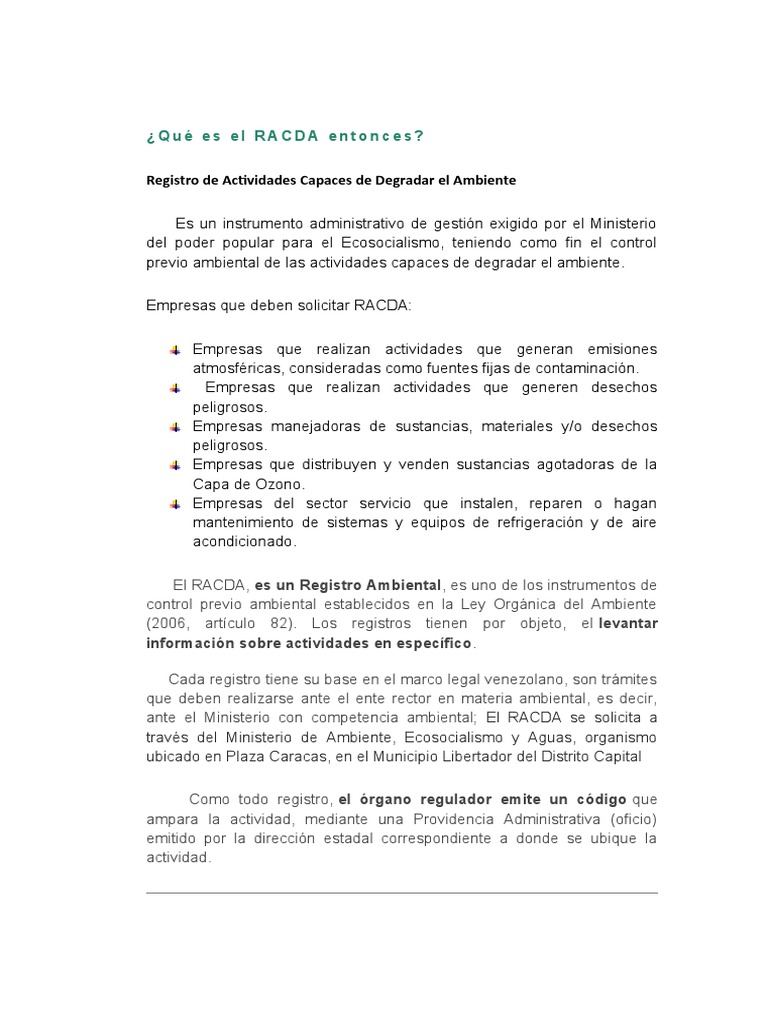 RACDA | PDF | Residuos | Entorno natural