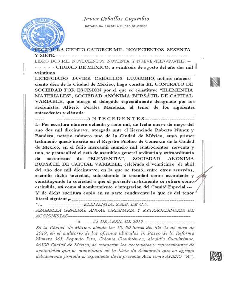 Acta Constitutiva | PDF | Sociedad de responsabilidad limitada | Ciudad de México