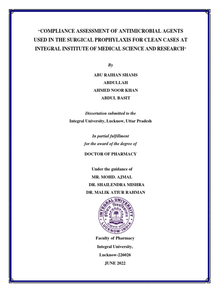 Ars Pharm.d Fifth Year Project Thesis Final With Result Provii | PDF ...