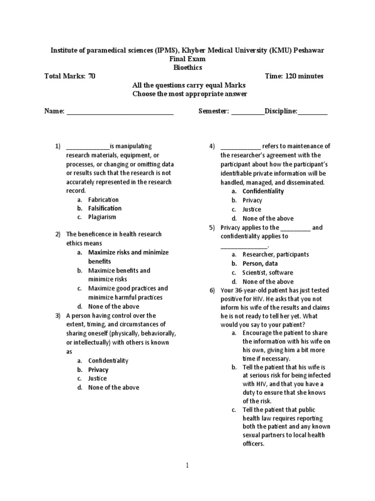 70 Mcqs | PDF | Autonomy | Informed Consent 70 Mcqs | PDF | Autonomy | Informed Consent