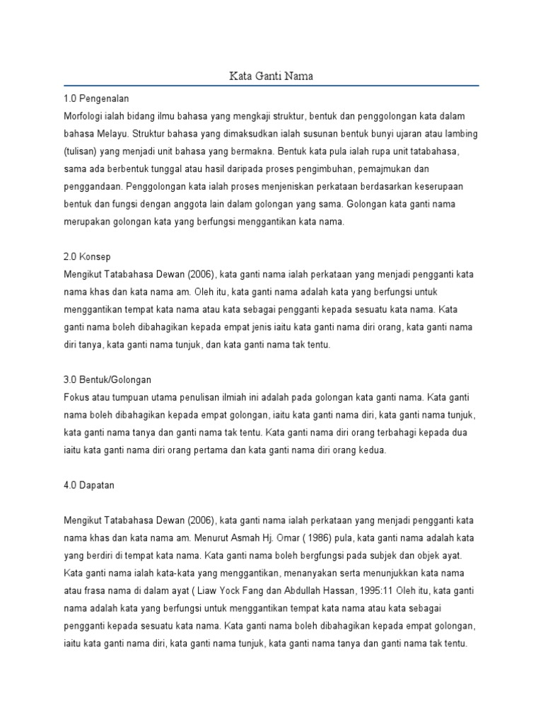 Kata Ganti Nama | PDF