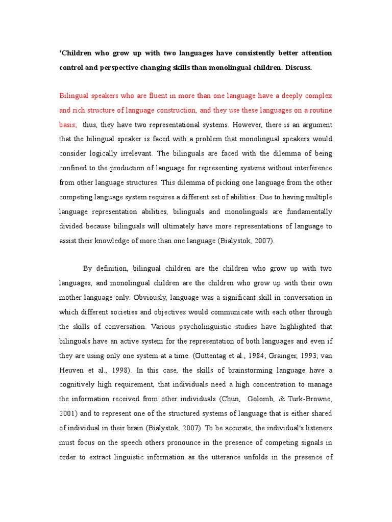 Bilingual Essay | PDF