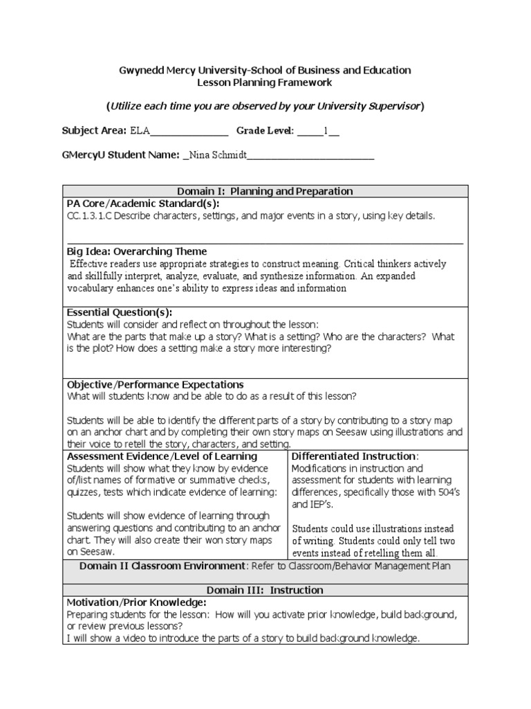 Story Mapping with Gus Takes the Train | PDF | Lesson Plan ...