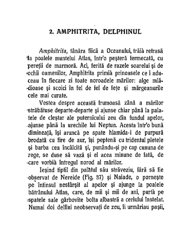 Amphitrita, Delfinul" de Gheorghe Popa-Lisseanu | PDF