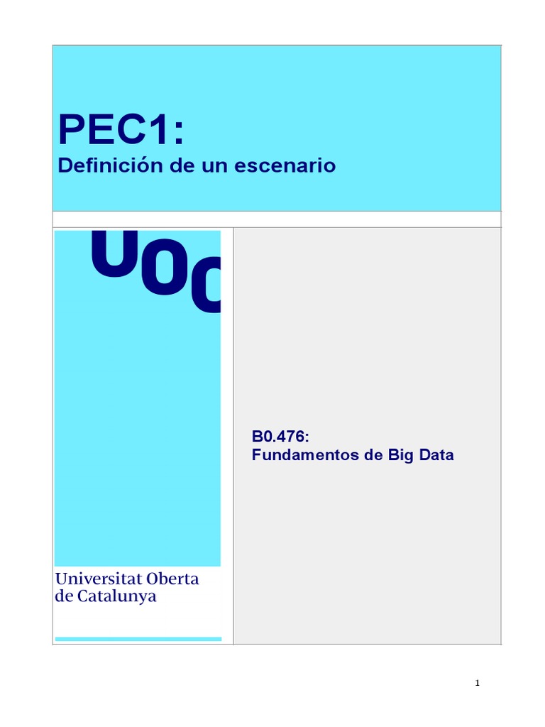 B0.476 Pec1 | PDF | Big Data | Aprendizaje