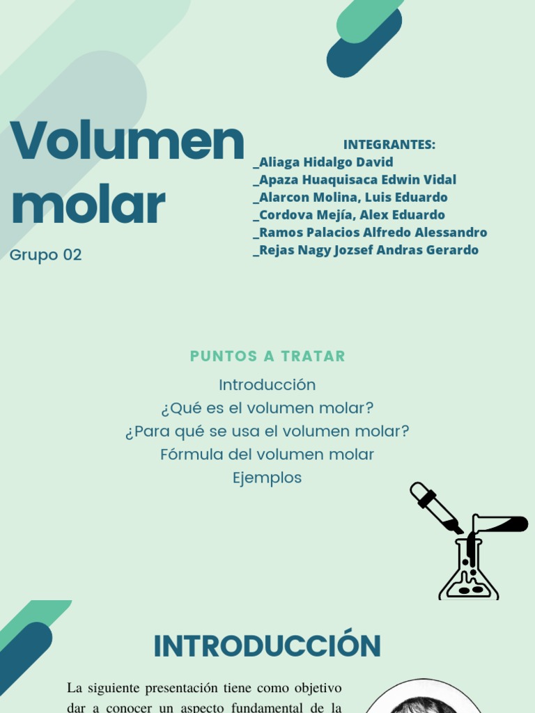 Definición y Fórmula del Volumen Molar | PDF | Mole (Unidad) | Volumen