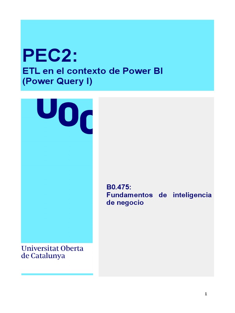 PEC2-ETL en El Contexto de Power BI | PDF | Archivo de computadora ...