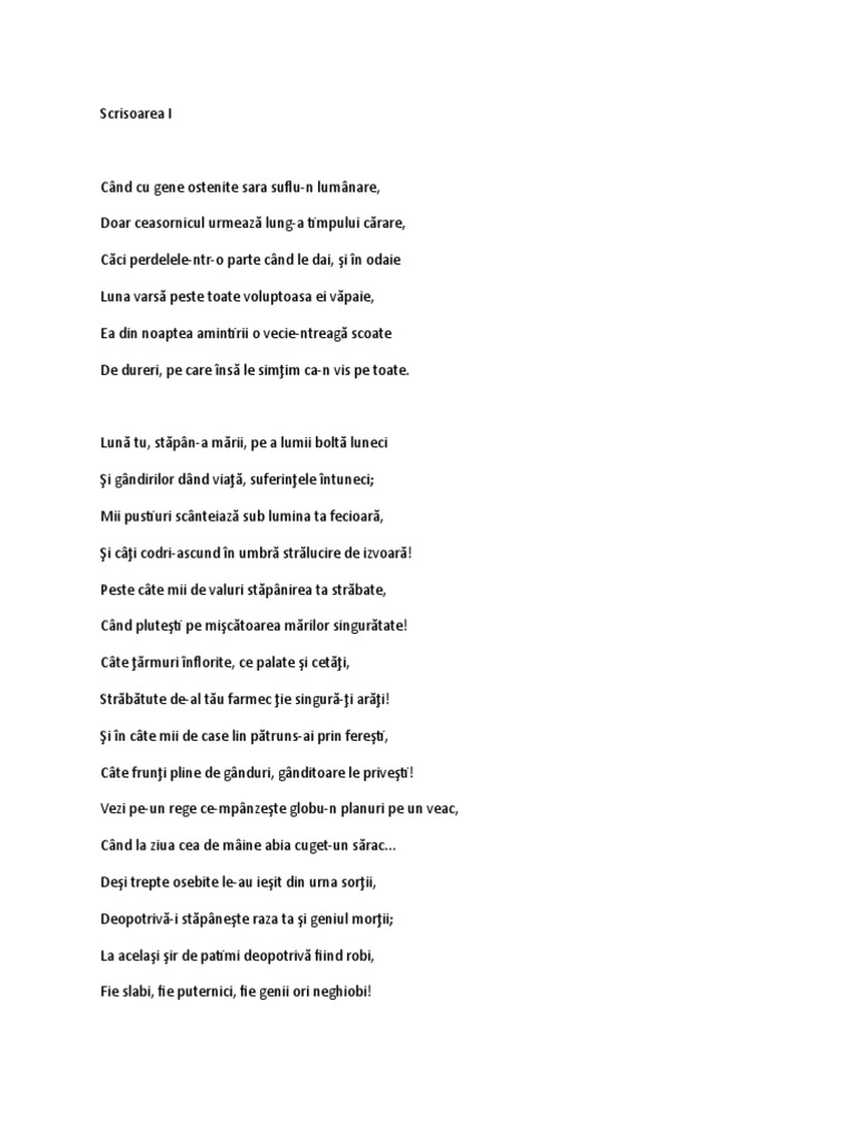 Scrisoarea I | PDF
