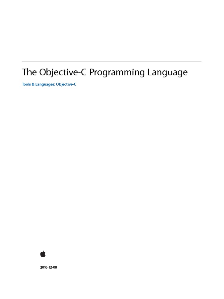 The Objective-C Programming Language | PDF | Objective C | Class ...