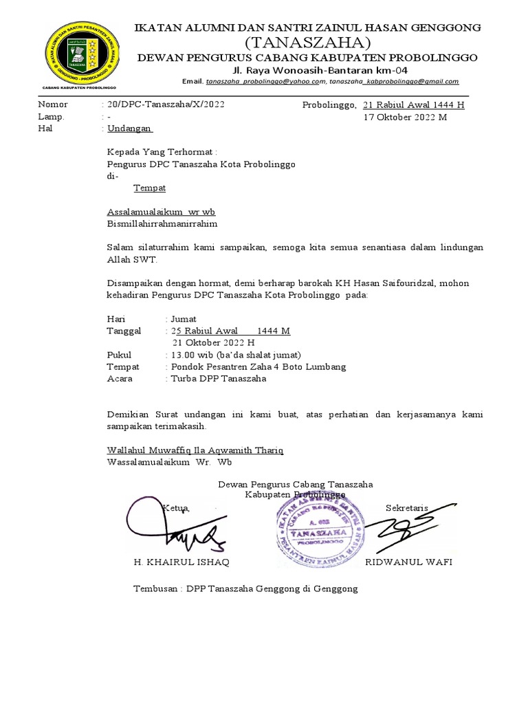 Undangan Ke DPC Kota | PDF