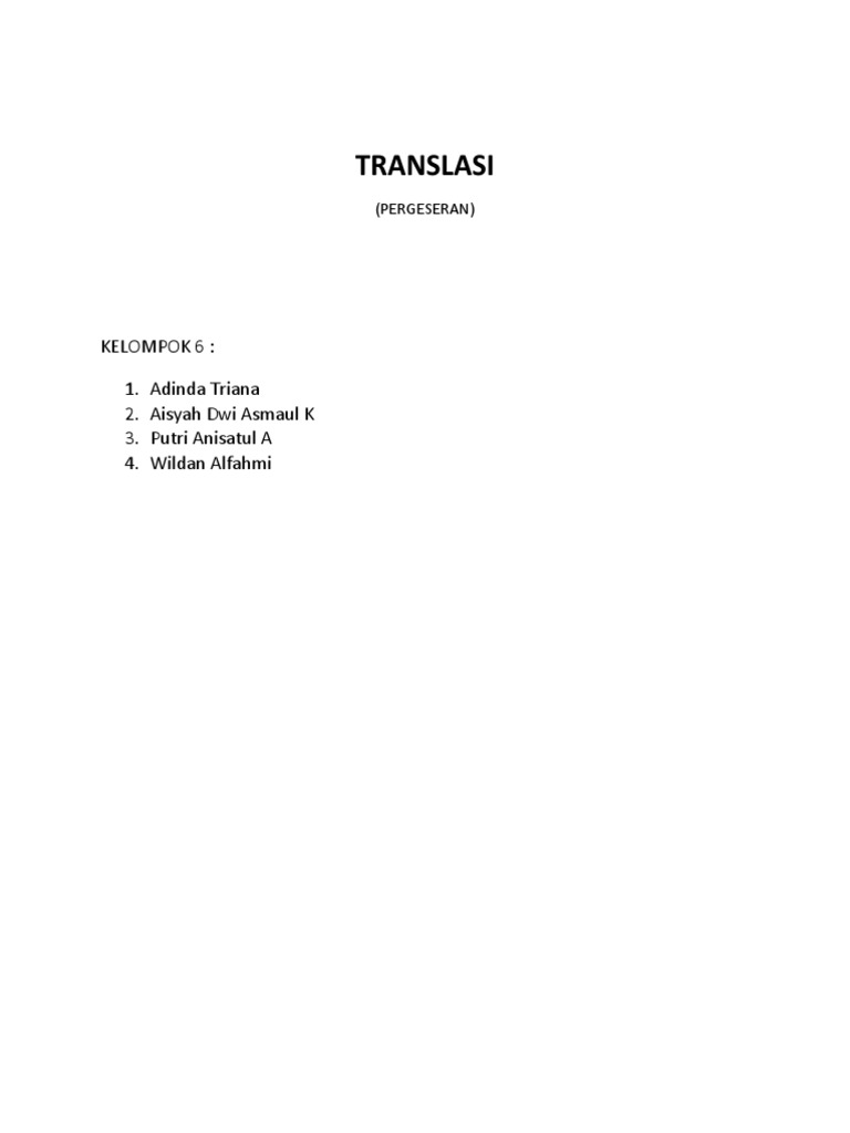 TRANSLASI Matematika | PDF