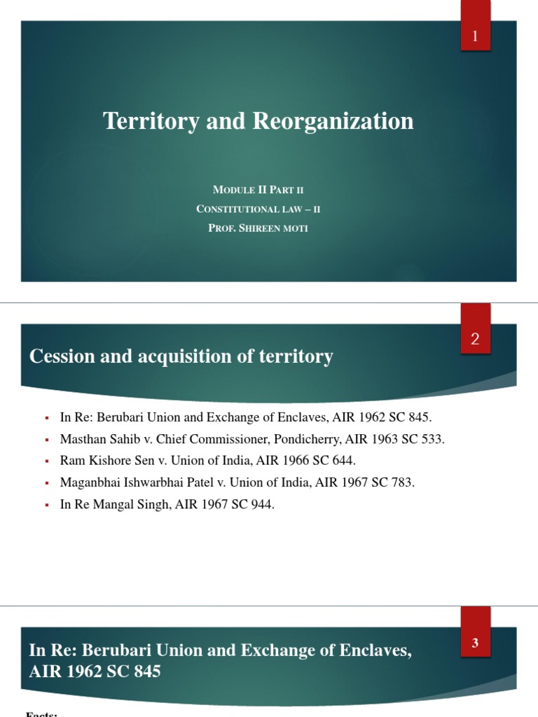 Territory and Reorganization Part II | PDF | Government Of India | U.S. State