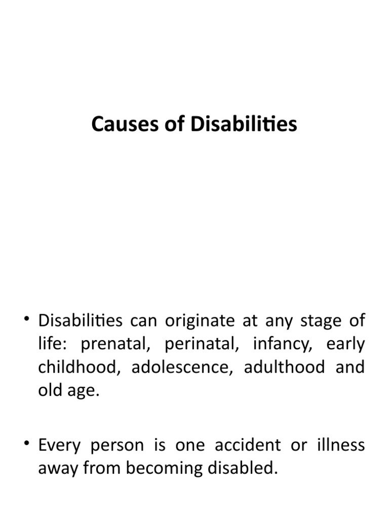 Causes of Disabilities: Prenatal to Postnatal | PDF | Prenatal ...