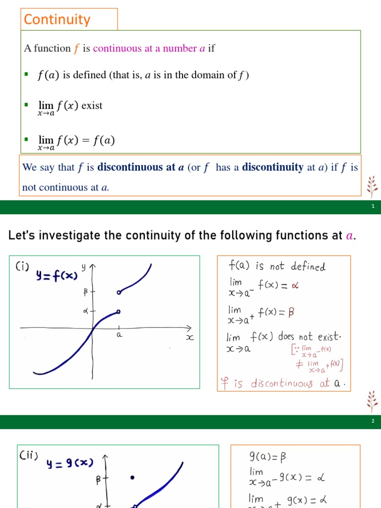 Continuity of A Single Variable Function | PDF