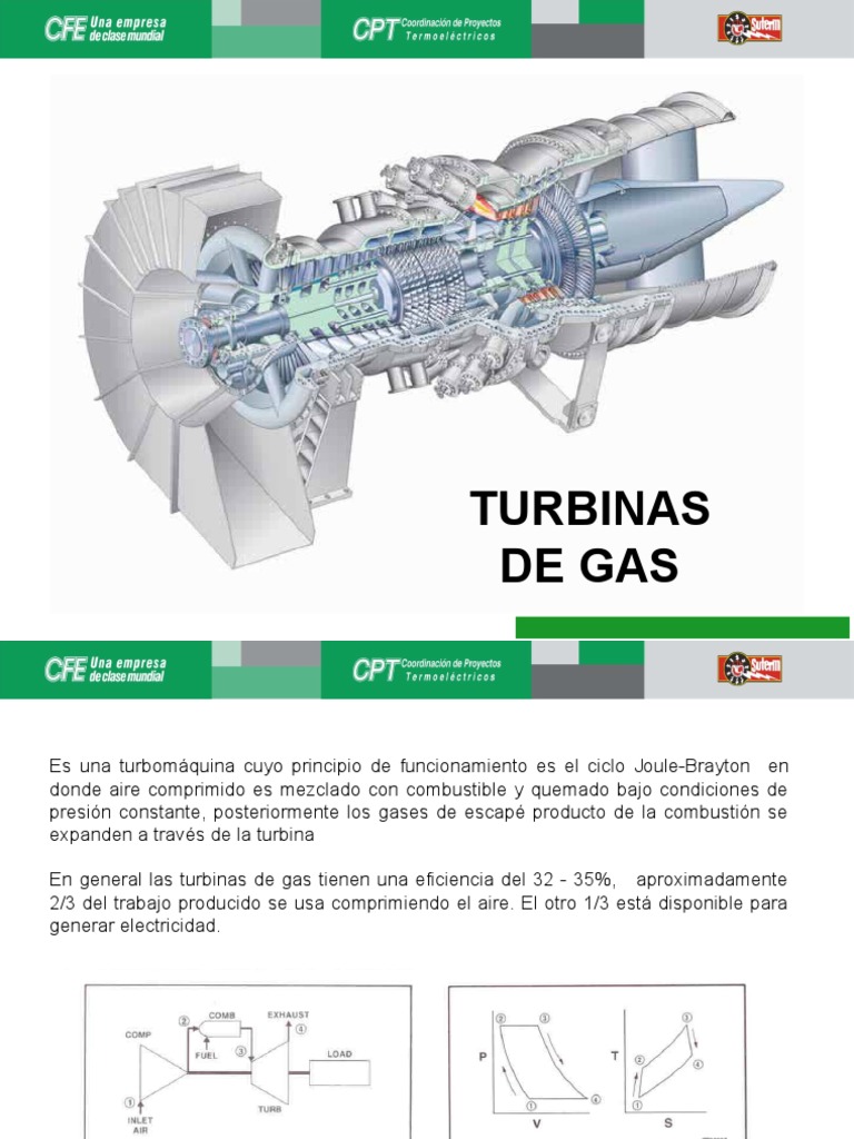 Funcionamiento y Ventajas de Turbinas de Gas | PDF | Gases | Turbina