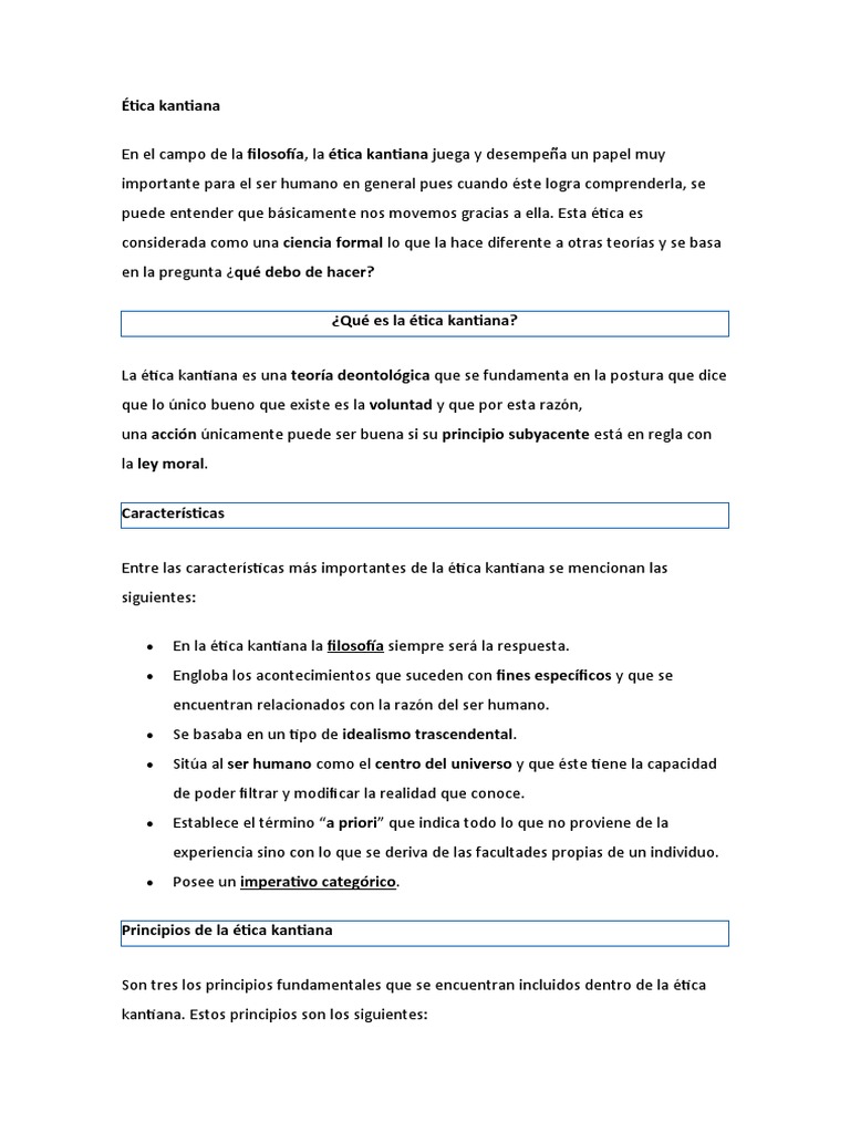 Ética Kantiana 2DA CLASE | PDF | Immanuel Kant | Moralidad