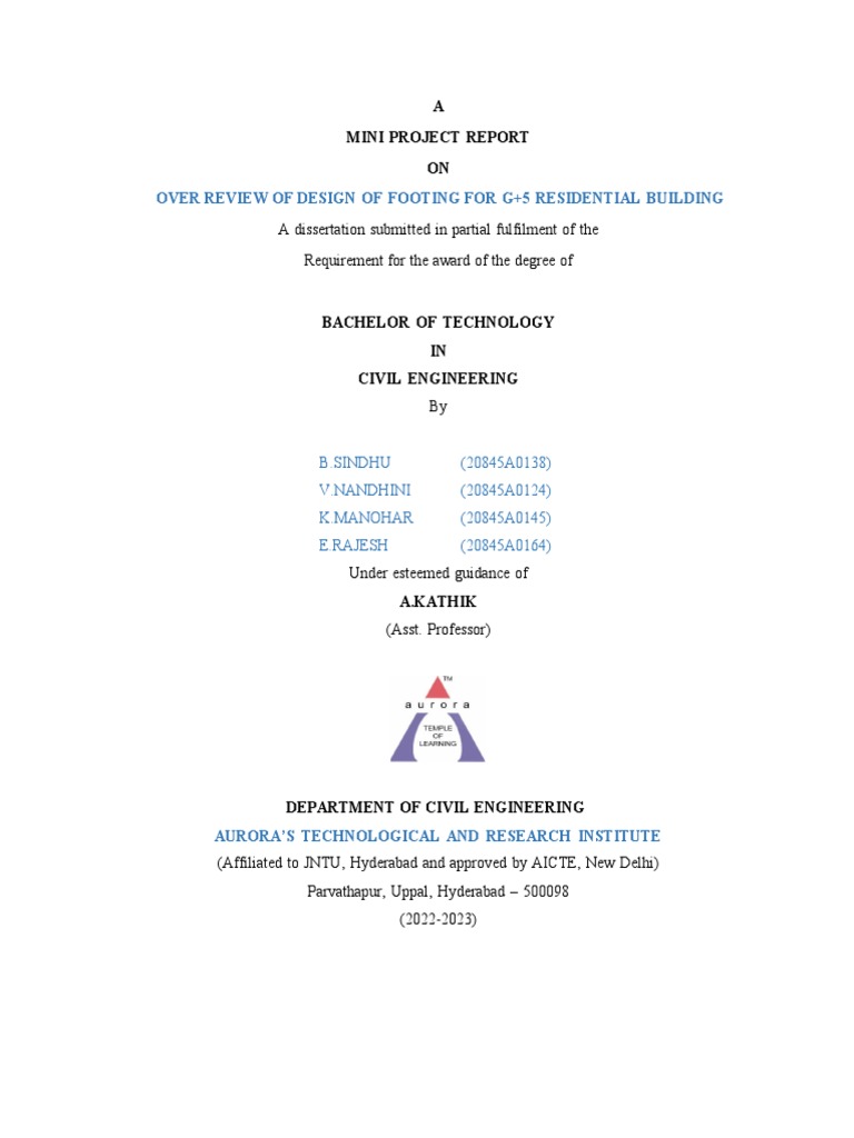 Mini Project | PDF | Deep Foundation | Foundation (Engineering)