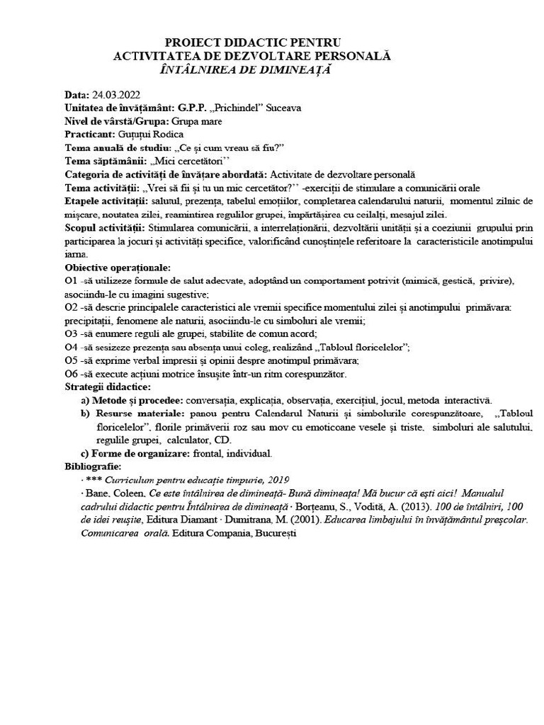 Intalnirea de Dimineata | PDF