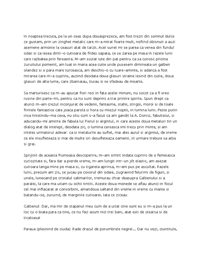 Povestea Unui Galben | PDF