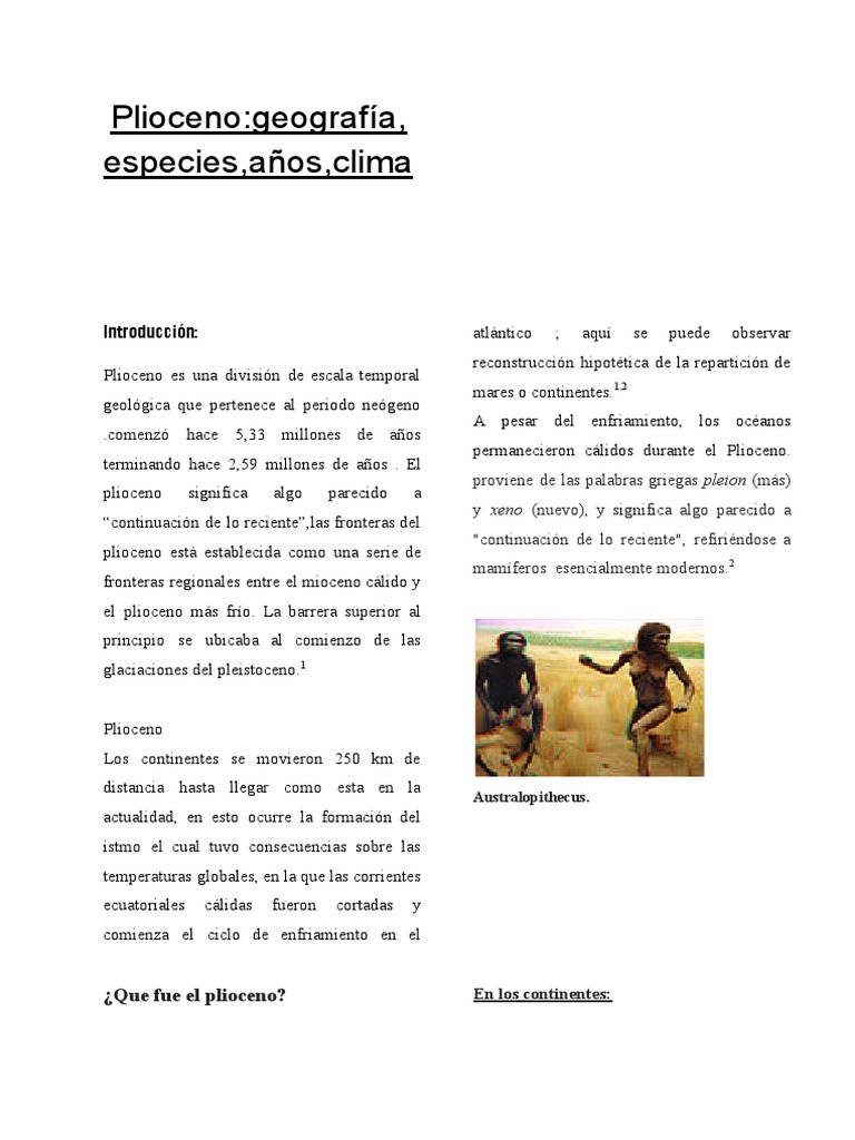 Plioceno | PDF | Plioceno | Marsupiales
