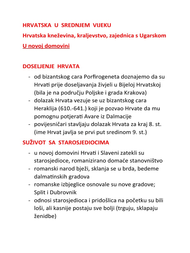 Hrvatska U Srednjem Vijeku | PDF