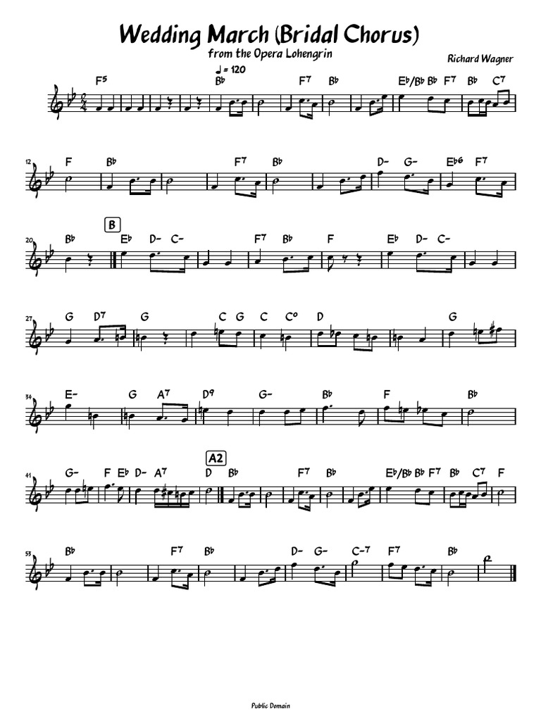Richard Wagner Wedding March With Chords Pdf Compositions Wedding