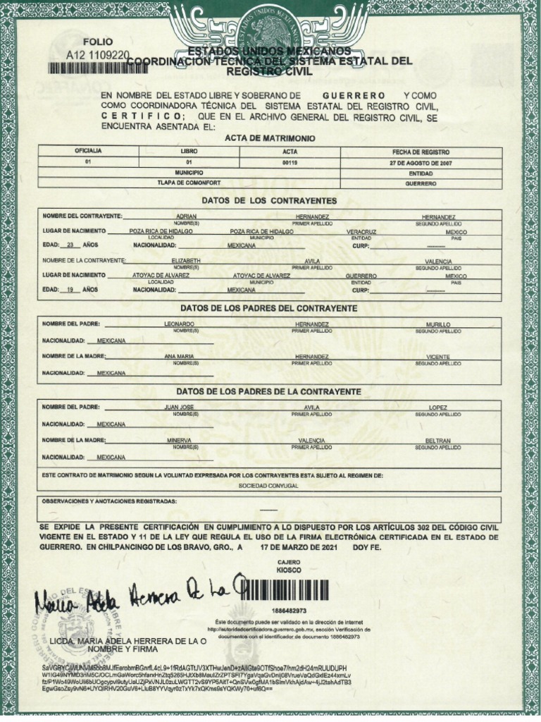 Acta de Matrimonio | PDF