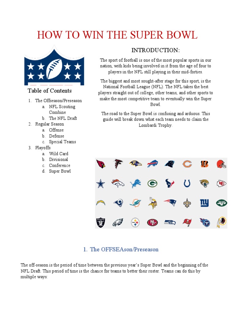 How To Win The Super Bowl | PDF | National Football League | American ...