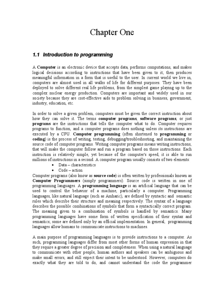 Chapter 1 - Computer Programming | PDF | Computer Programming ... Chapter 1 - Computer Programming | PDF | Computer Programming ...