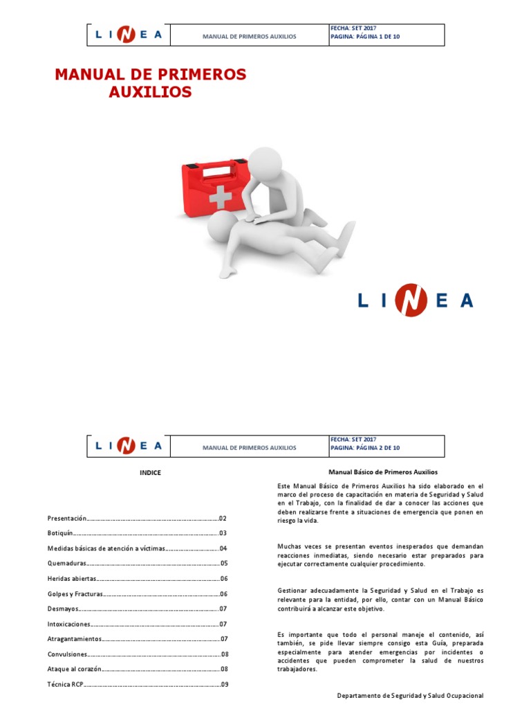 Manual de Primeros Auxilios | Descargar gratis PDF | Reanimación cardiopulmonar | Primeros auxilios