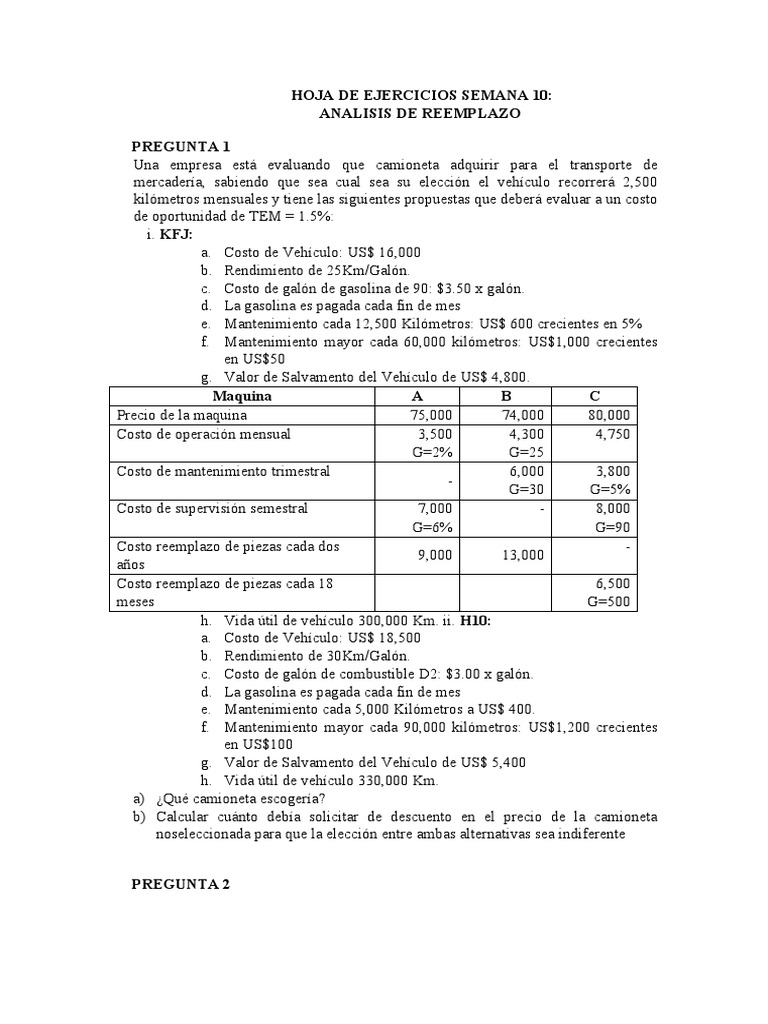 HOJA DE EJERCICIOS 9 Solucion | PDF | Negocios | Finanzas y dinero