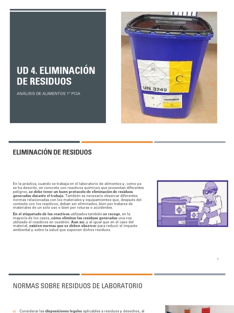 UD 4. Eliminación de Residuos | PDF | Residuos | Laboratorios