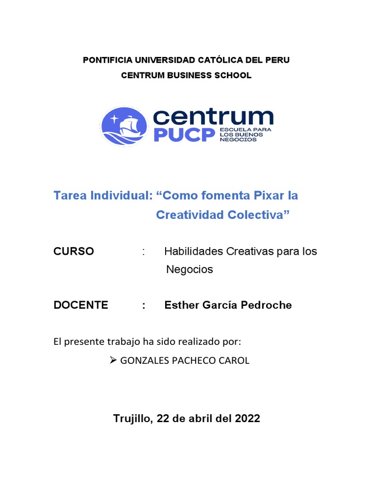 Cómo Fomenta Pixar Creatividad Colectiva | PDF | Creatividad