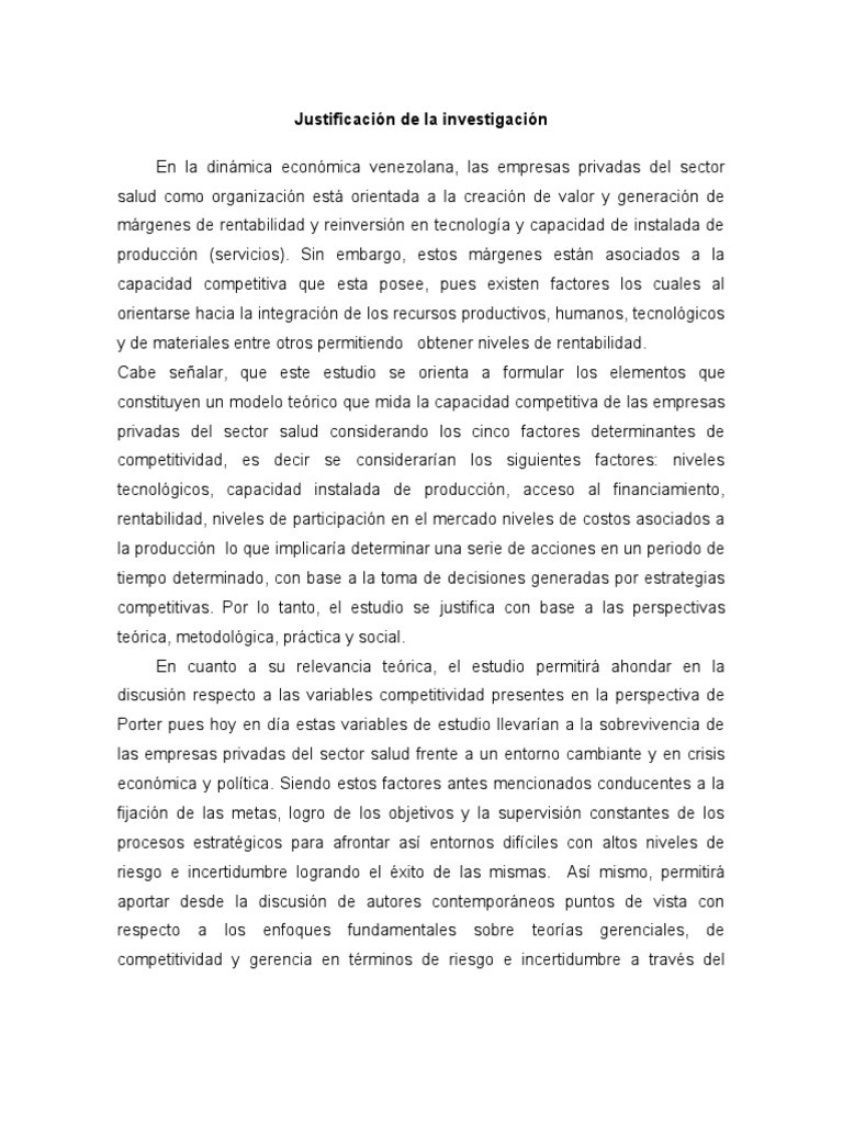 Justificación de la investigación | PDF