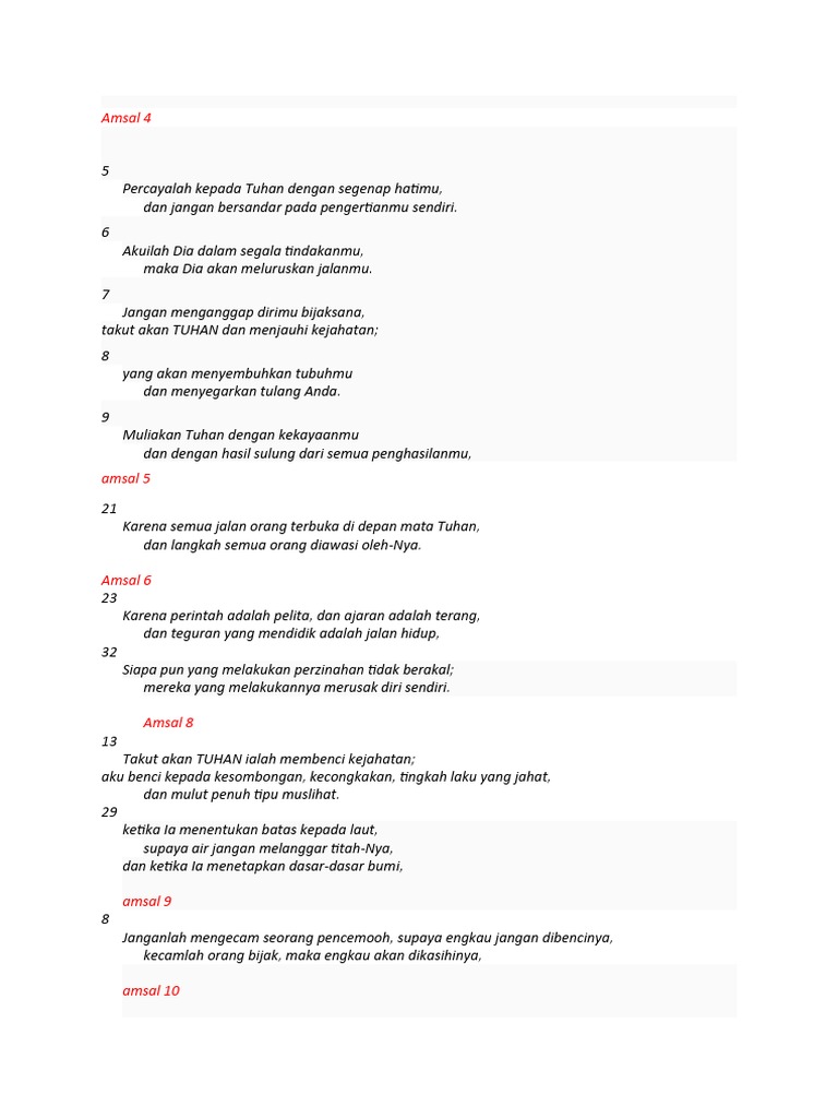 Amsal 4 | PDF | Hukum