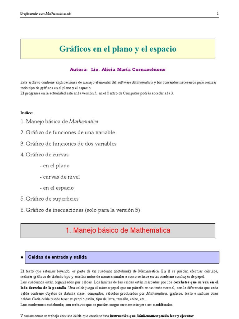 Gráficos en Mathematica: Guía Básica | PDF | Soporte | Archivo de ...