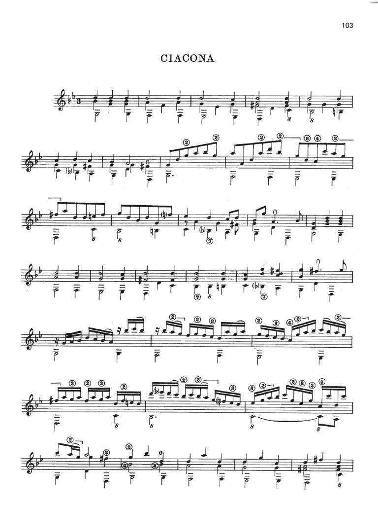 Weiss - Ciacona Orig Loutna Original Zápis | PDF