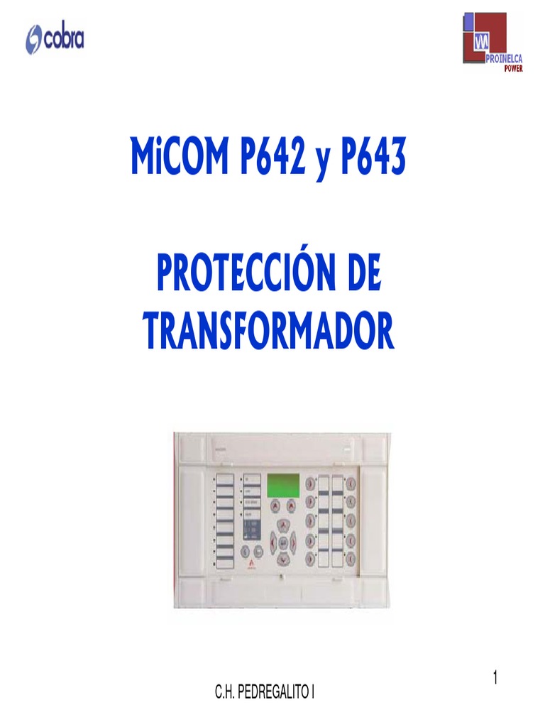 Protección de Transformadores MiCOM P642/P643 | PDF | Transformador | Relé