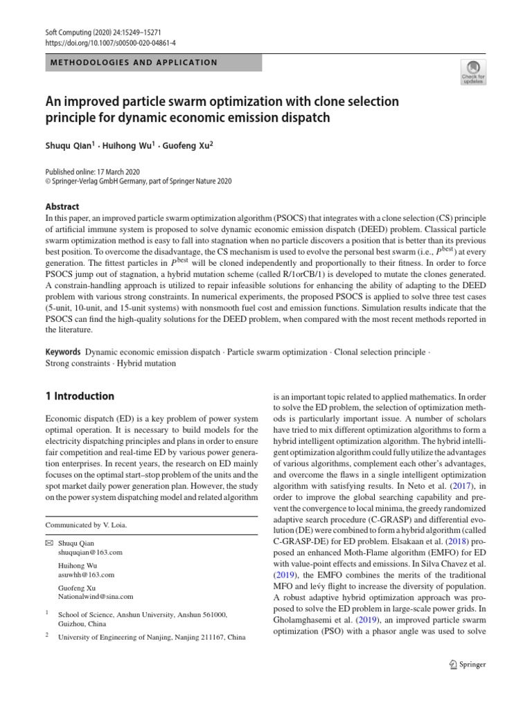 An Improved Particle Swarm Optimization With Clone Selection Principle ... An Improved Particle Swarm Optimization With Clone Selection Principle ...