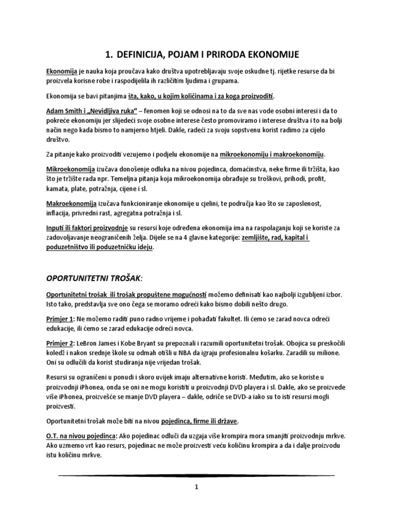 Ekonomija - Skripta | PDF